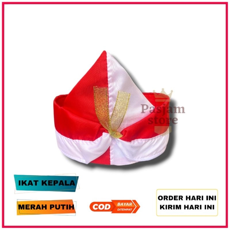 Jual Bandana Ikat Kepala Merah Putih - Bando Rambut - Aksesoris Fashion ...