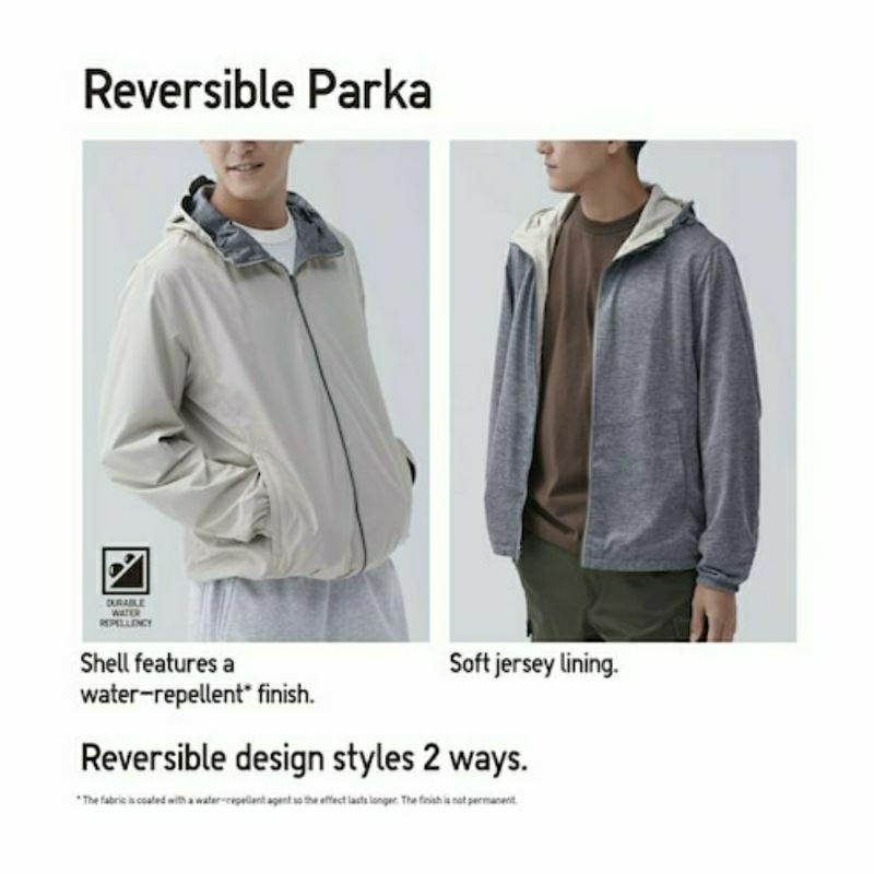 Jual UNIQLO REVERSIBLE PARKA WATER-REPELLENT ORIGINAL 100% | Shopee ...