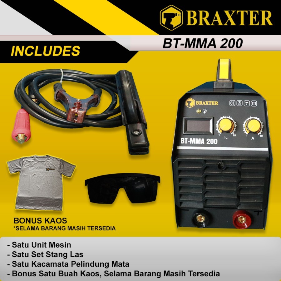 Jual BRAXTER Mesin Las 200A Mesin Las Listrik WELDING MACHINE MMA 200A ORIGINAL BRAXTER | Shopee ...