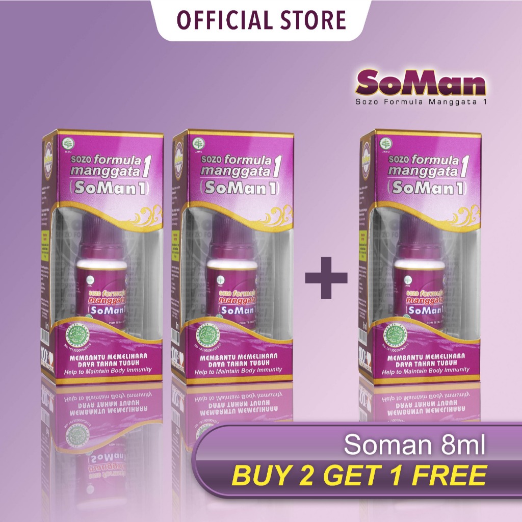 Jual (PROMO 2+1) BUY 2 SOMAN 8ML GET FREE 1 SOMAN 8ML (Exp DES 2024 ...