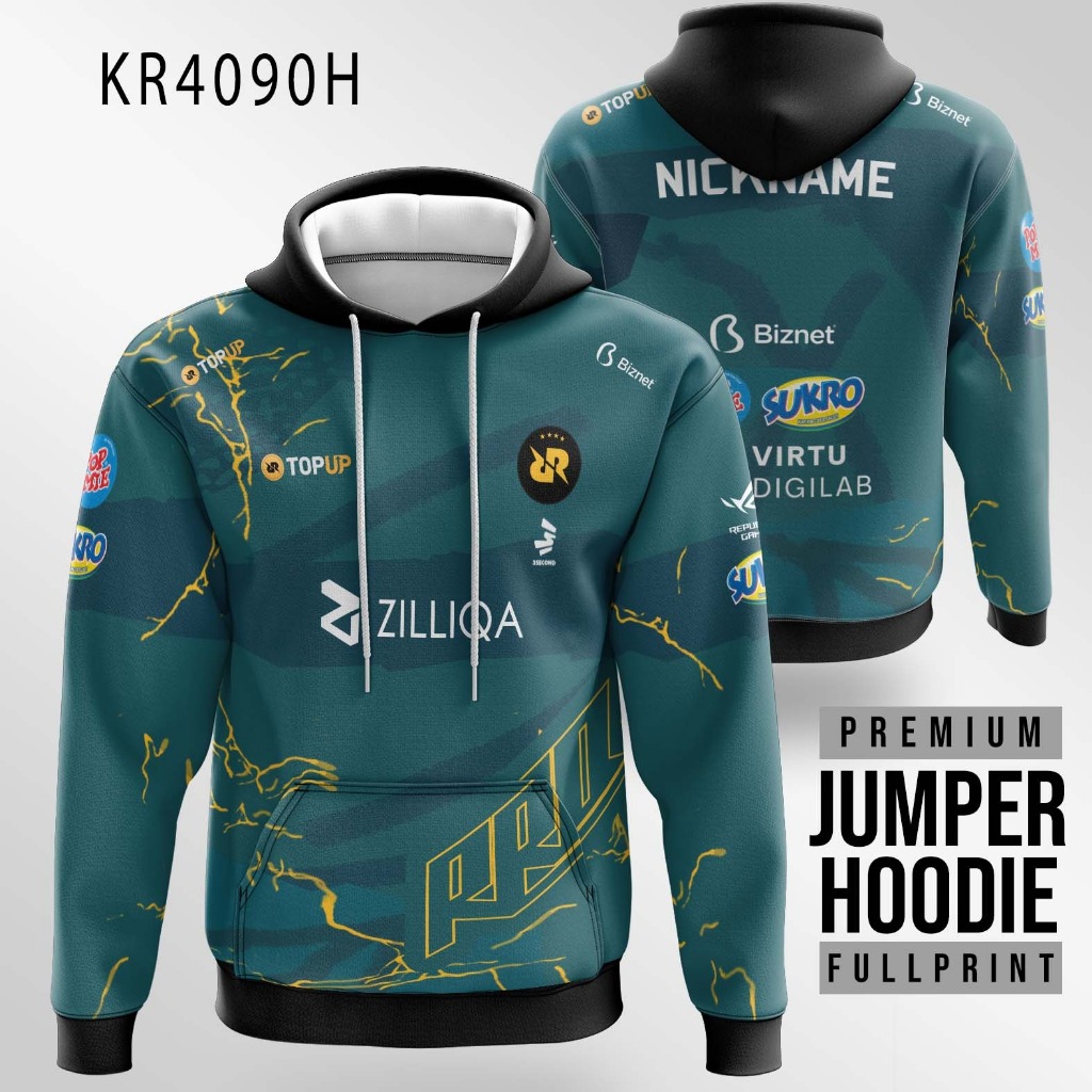 Jual Jaket Hoodie Jemper Hoodie RRQ 2024 Full Print Green | Shopee ...