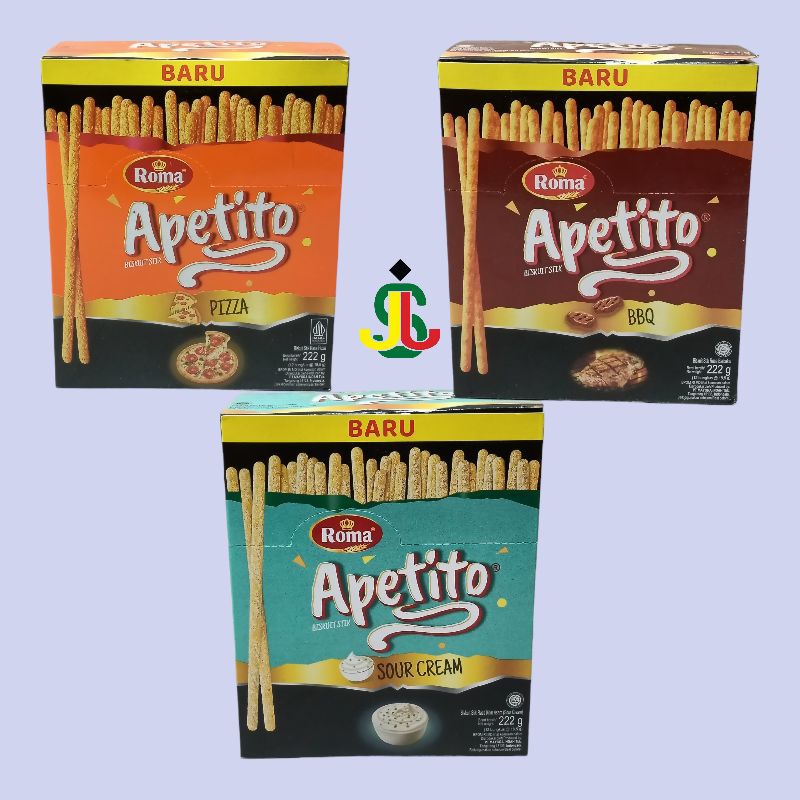Jual Roma Apetito Barbeque, Sour Cream dan Pizza Biscuit Box 150gr [10 ...