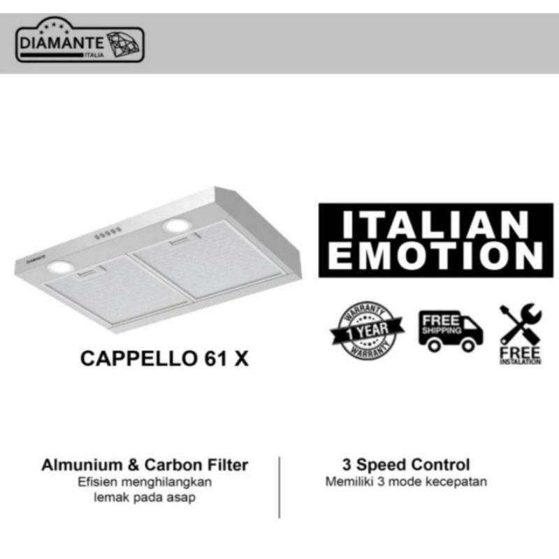 Jual DIAMANTE CAPELLO 61BL-HITAM/61X-STAINLESS COOKER HOOD SLIM 60 CM ...