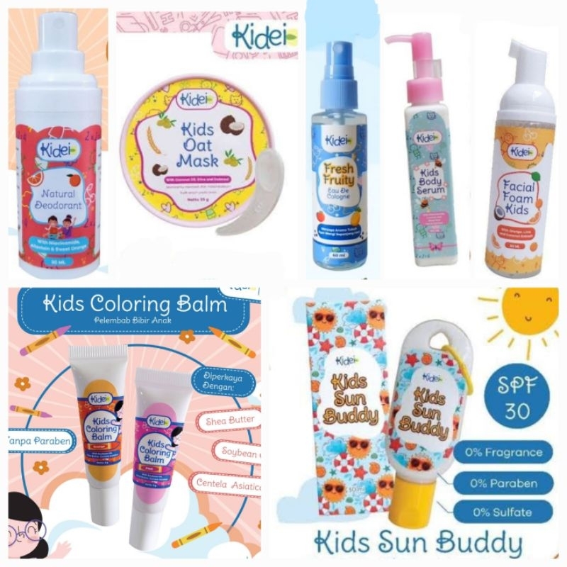 Jual Kidei Kids Sunscreen Facial Foam Cologne Body Serum Lotion Scrub ...