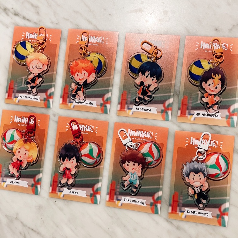 Jual HAIKYUU keychain hinata kei tsukishima kageyama yu nishinoya kenma ...