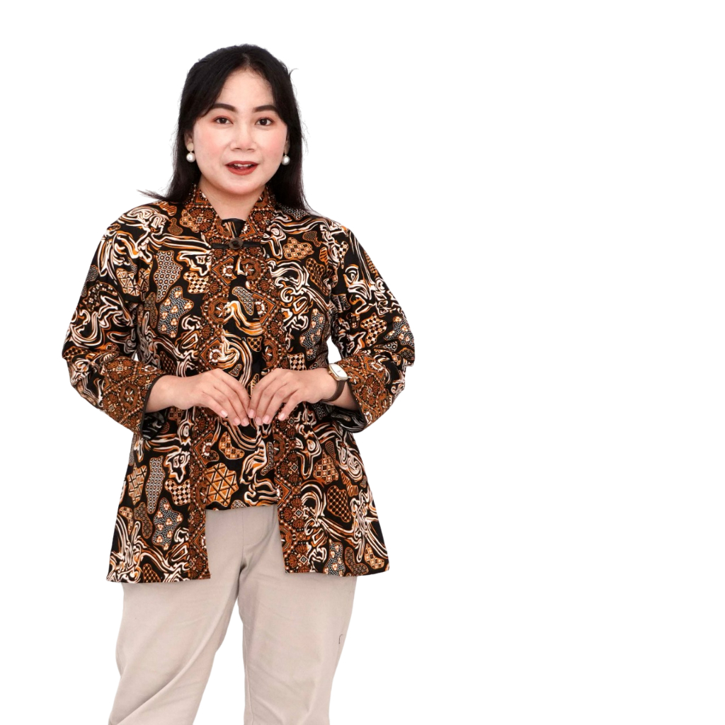 Jual Atasan Batik Primis Blouse Big Size Wanita Lengkap L-XL-2L-3L-4L ...