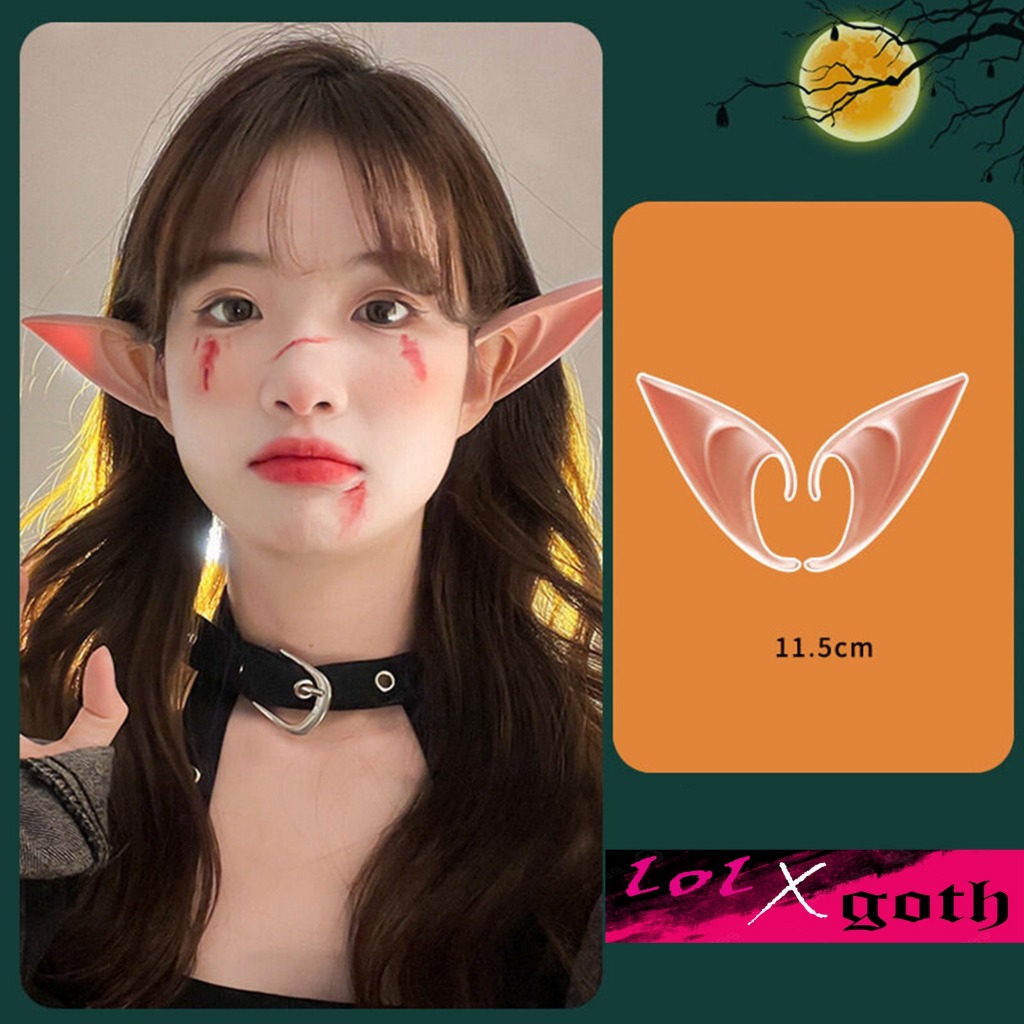 Jual LolXGoth elf ear latex model jepit panjang 12 cm cosplay kuping ...