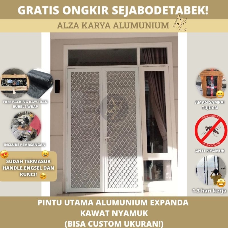Jual Pintu Double Rumah Utama Alumunium Expanda Kawat Anti Nyamuk ...