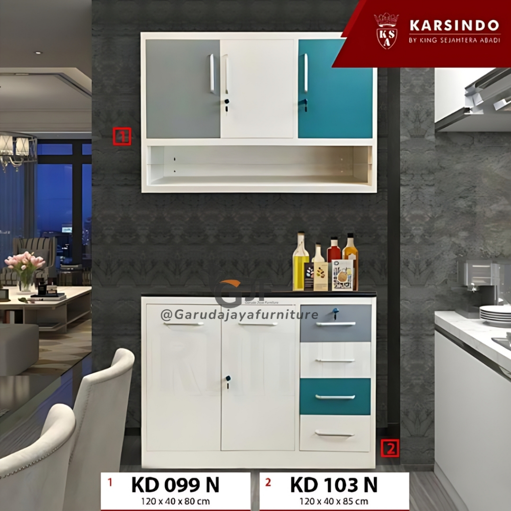 Jual KITCHEN SET BESI / SET LEMARI DAPUR ATAS BAWAH BESI / SET LEMARI ...