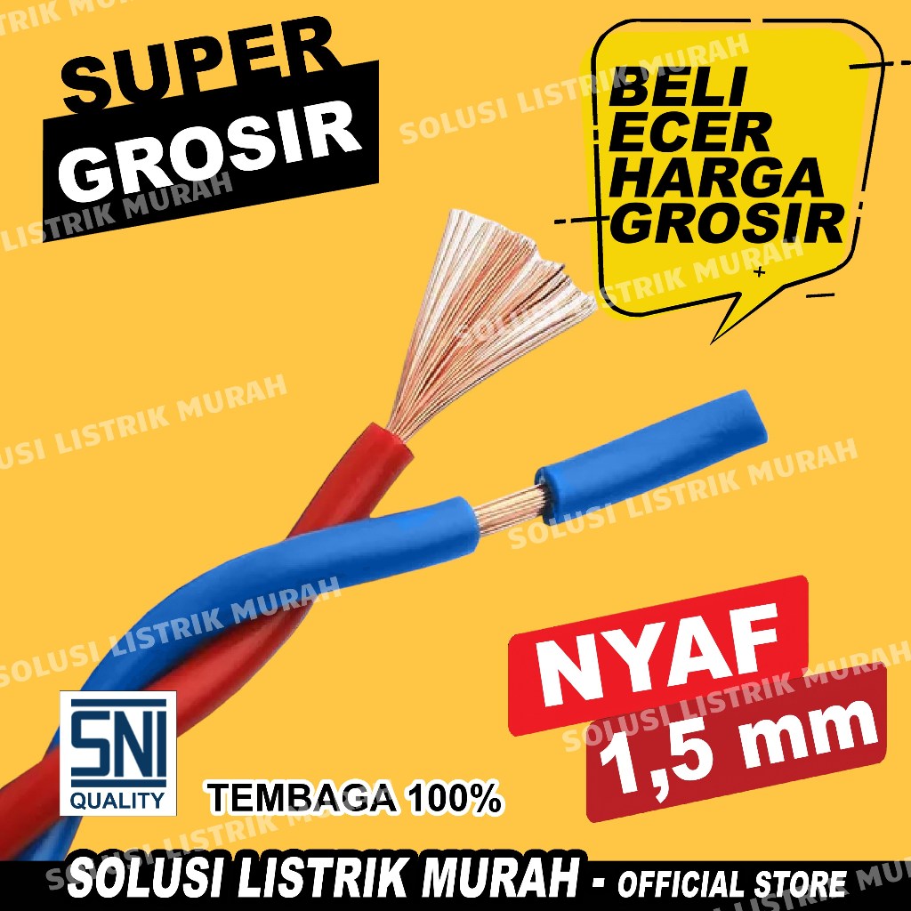 Jual Kabel NYAF 1,5mm Serabut Kabel Body Serabut NYAF 1 x 1,5 mm Listrik Harga Per Meter ...