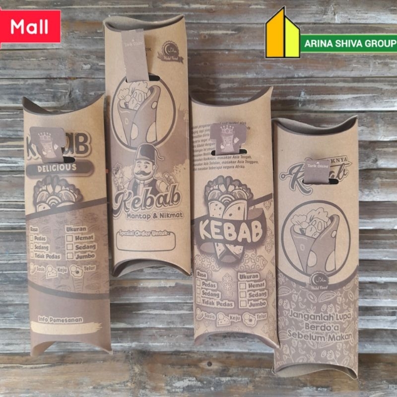 Jual 100 LEMBAR KERTAS KEBAB TARIKAN DUPLEK COKLAT UKURAN 24 × 9,2 CM ...
