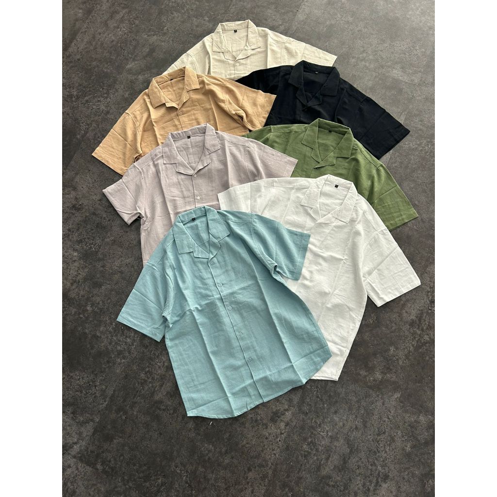 Jual KEMEJA PENDEK LINEN BASIC LXCASUAL COLOR [KMJ_5298] | Shopee Indonesia