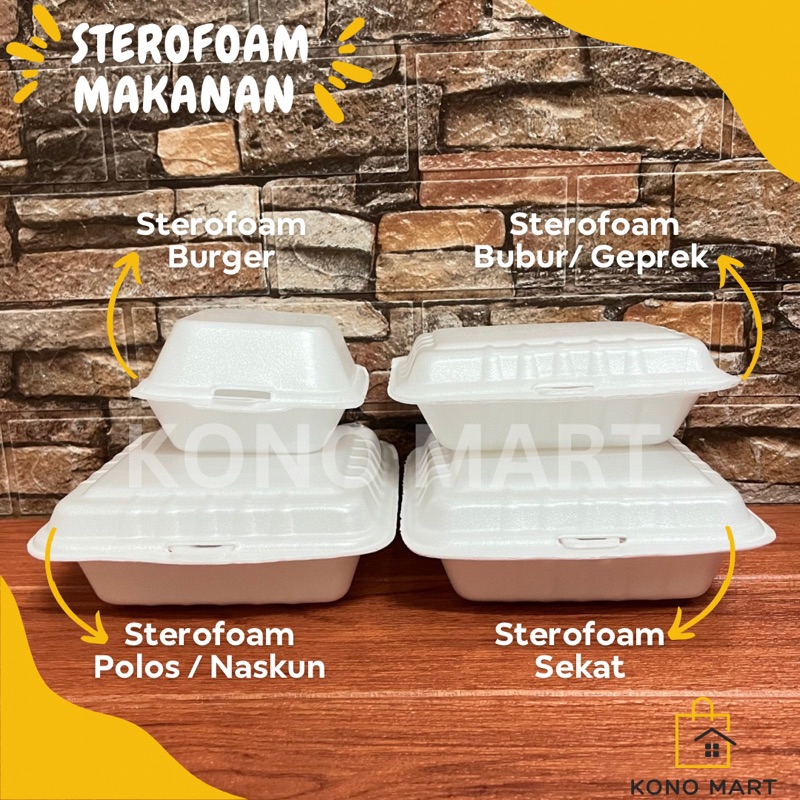 Jual GROSIR 1 BALL STEROFOAM KCS / LUX BURGER, NASI POLOS SEKAT, BUBUR ...