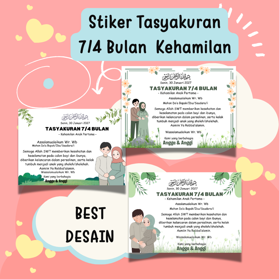 Jual P2/Stiker Tasyakuran kehamilan/Tasyakuran 7/4 bulan kehamilan ...