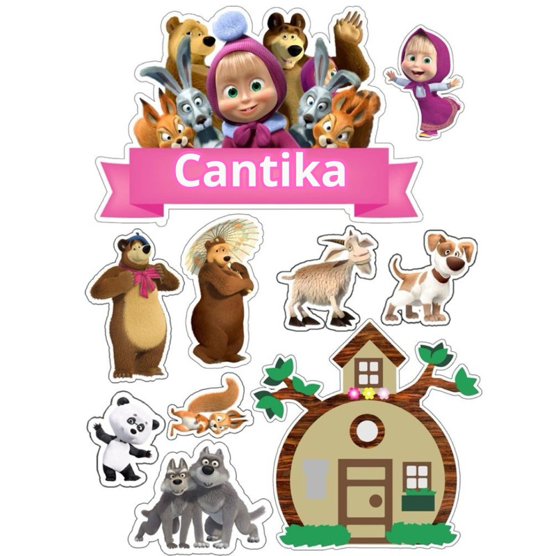 Jual Topper Cake Ultah Karakter Marsha and The Bear | Shopee Indonesia