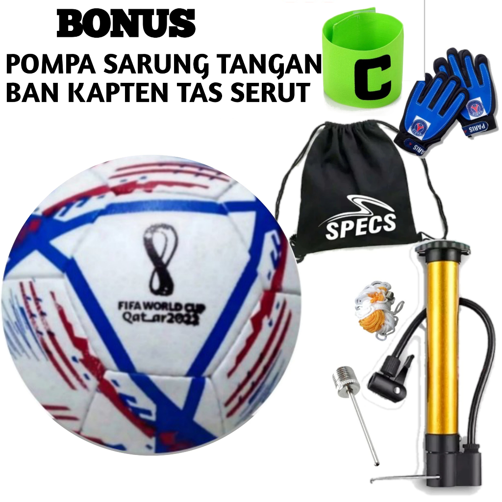 Jual Bola Sepak Size 5 Murah Anak Bonus Pompa Sarung Tangan Ban Kapten ...