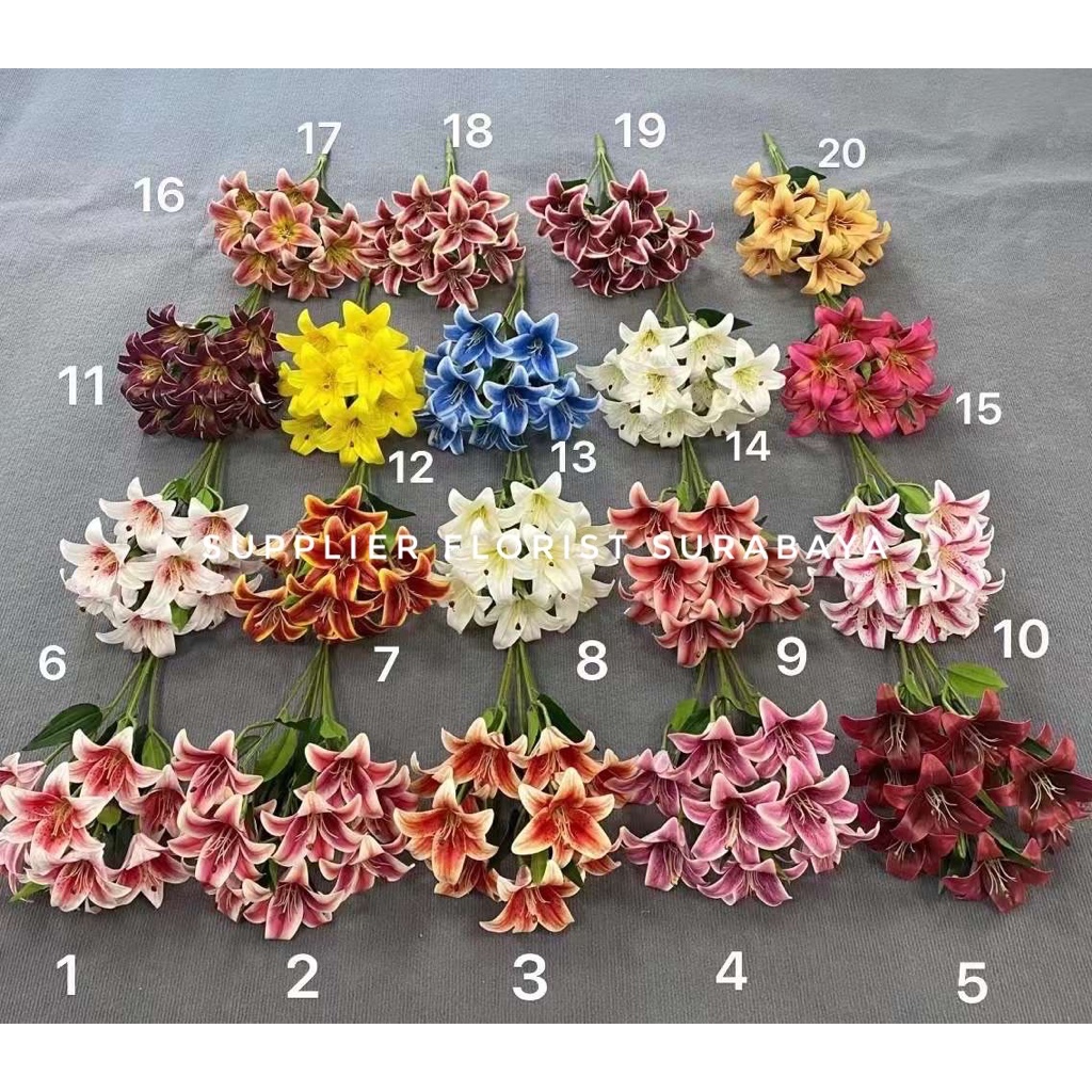 Jual [9 KEPALA] LILY LATEX X9 ARTIFICIAL TIGER LILY LILI ARTIFICIAL ...