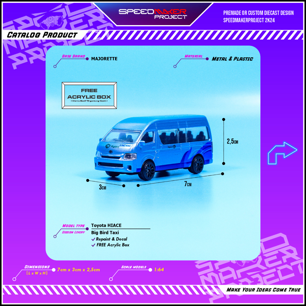 Jual Majorette Custom Toyota Hiace Big Bird Taxi Diecast Miniatur ...