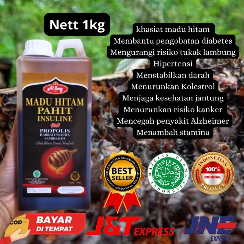 Jual Super Madu Hitam pahit Al-bany Plus Daun insulin Propolis Nett ...