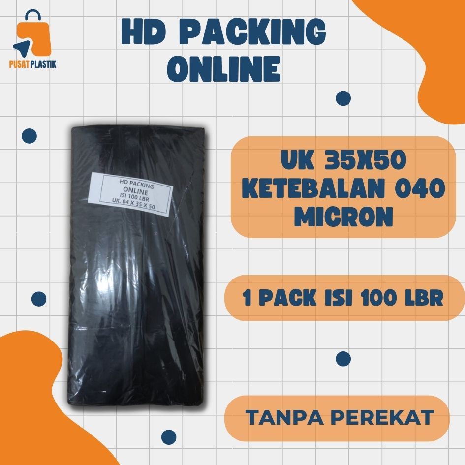 Jual Plastik Packing HD 35x50 Tebal 04 Hitam Tanpa Plong Online Shop ...