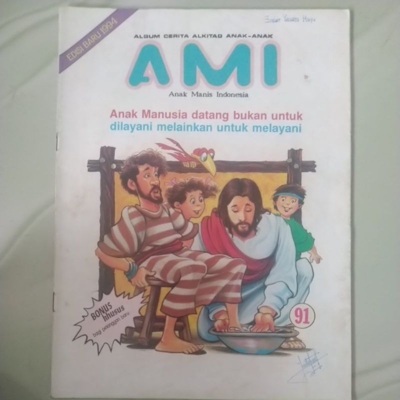 Jual Majalah Album Cerita Alkitab Anak-Anak AMI Anak Manis Indonesia Edisi Baru 1994 no. 91 Anak ...