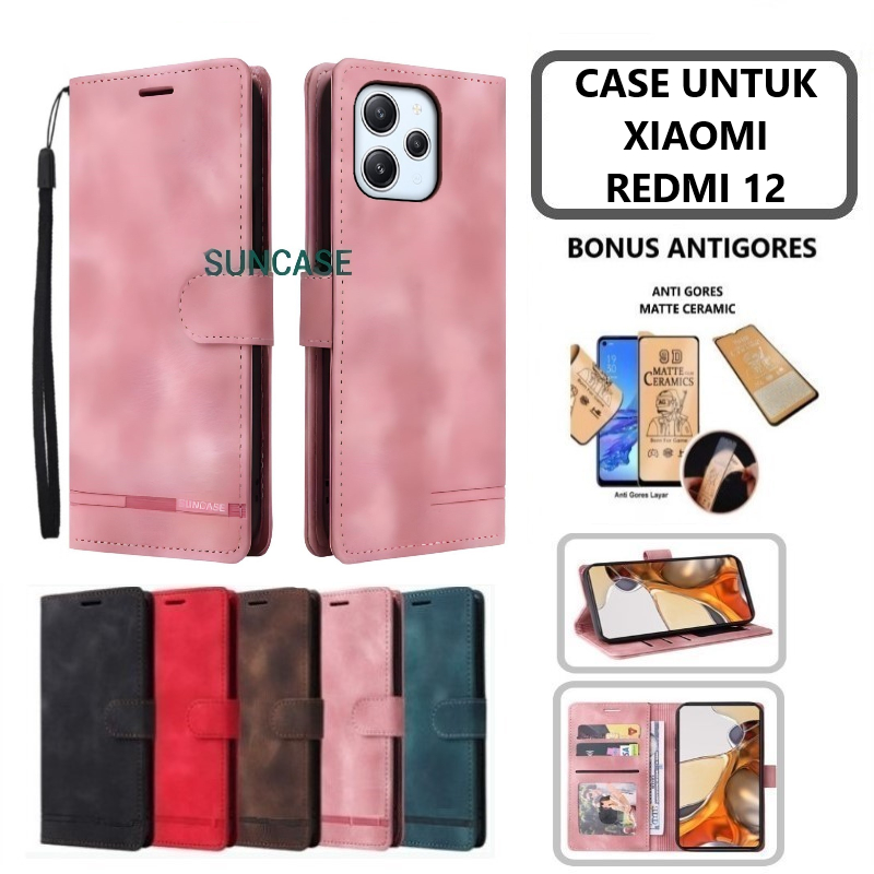 Jual CASE XIAOMI REDMI 12 CASE KULIT MODEL FLIP BUKA TUTUP ADA TEMPAT ...