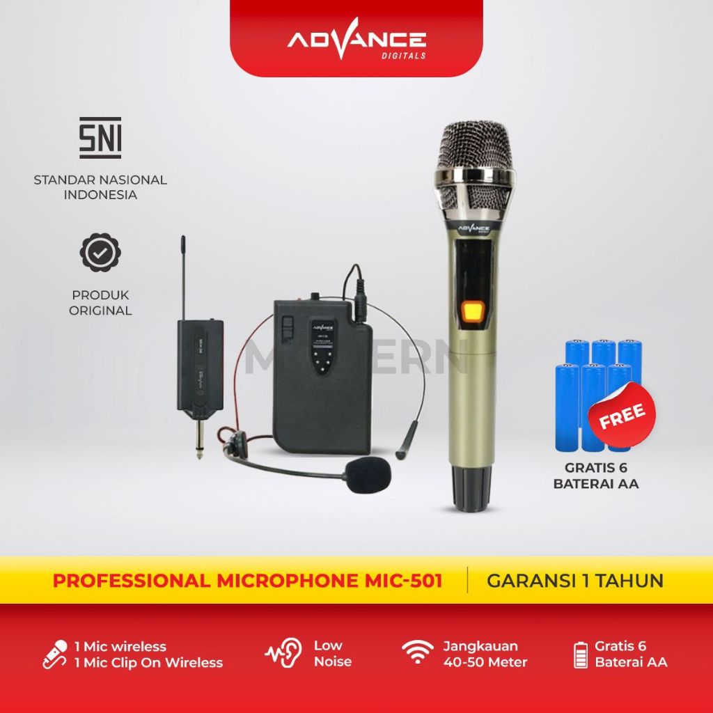 Jual Advance MIC-501 Mic Profesional Headset Mikrofon Nirkabel Mikrofon ...