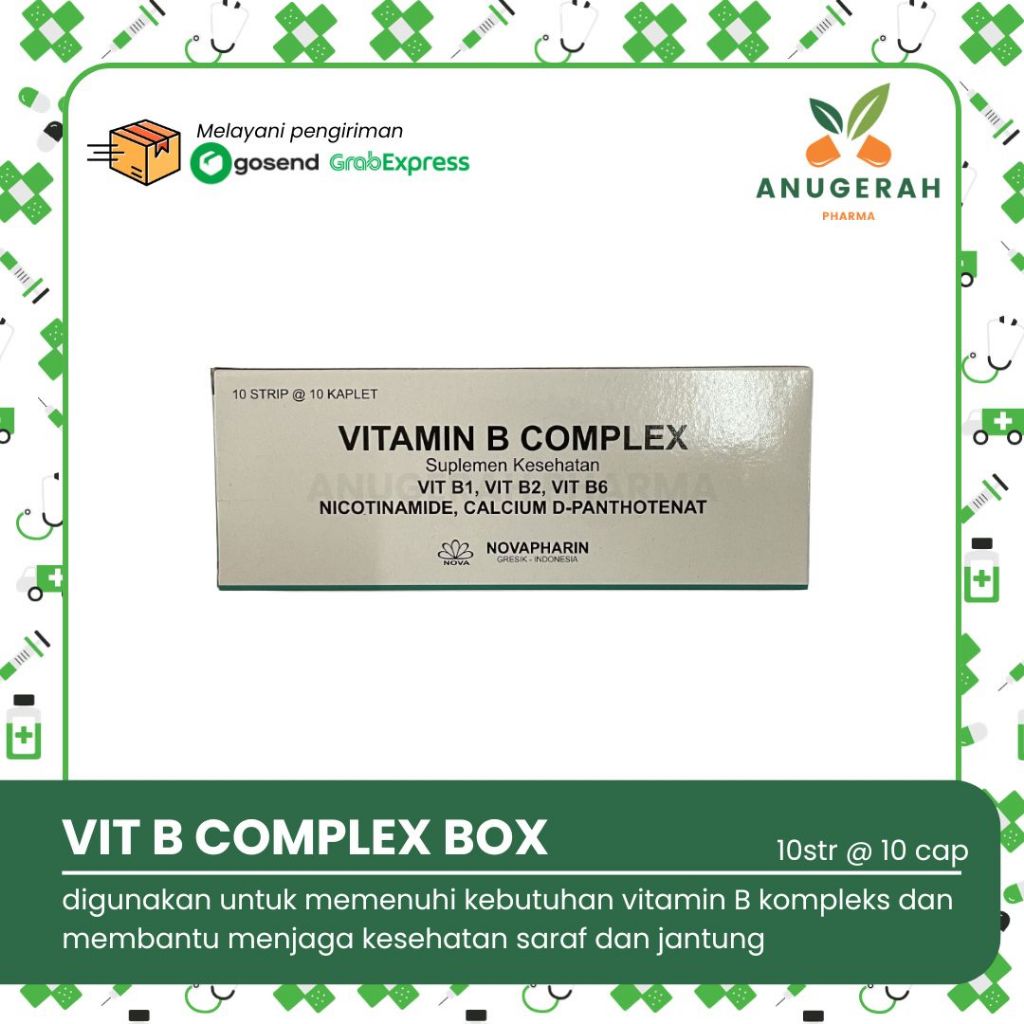 Jual Vitamin B Complex Box isi 100 Kap (Novapharin) | Shopee Indonesia
