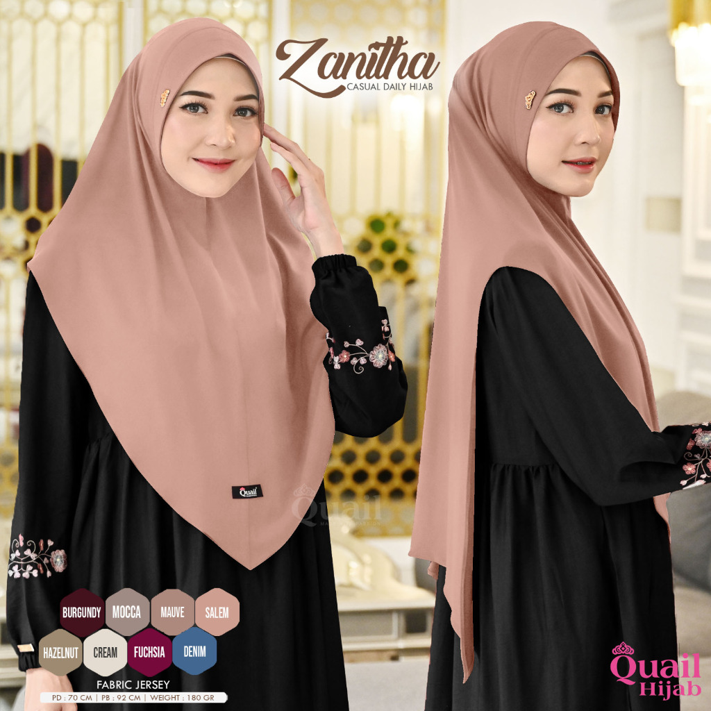 Jual Jilbab Jersey Instan Softped Premium ZANITHA Quail Original Hijab Terbaru COD Distributor ...