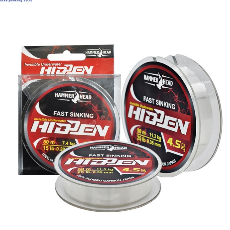 Jual Hammerhead Senar Pancing leader Hidden 50meter 100% Fluorocarbon ...