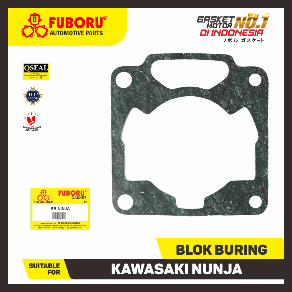 Jual PAKING BLOK BURING KAWASAKI NINJA PERPAK GASKET BAWAH PAKING KAS ...