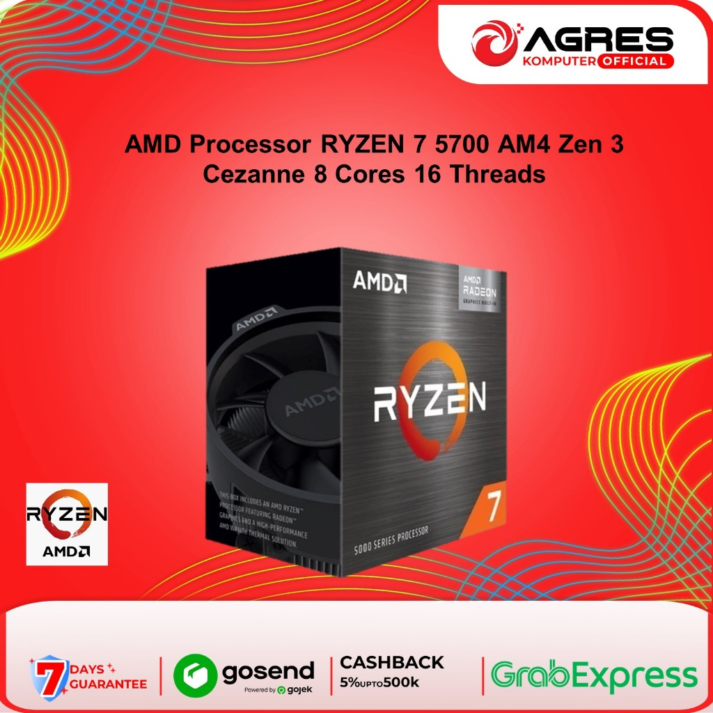 Jual AMD Processor RYZEN 7 5700 AM4 Zen 3 Cezanne 8 Cores 16 Threads ...