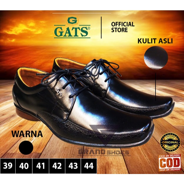 Jual GATS sepatu pantofel tali kulit asli formal formil glossy lancip ...