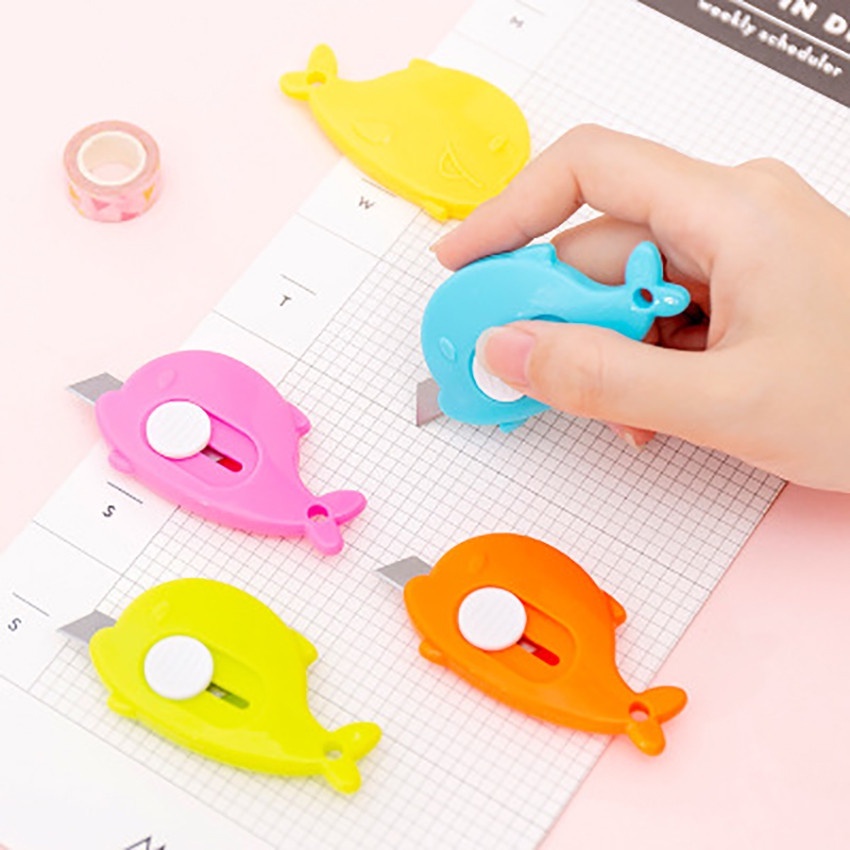 Jual Pisau Cutter Mini Model Awan & Dolphin Alat Bantu Potong Paket ...