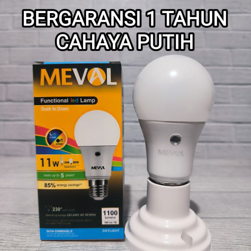 Jual MEVAL LAMPU LED 11W 11 WATT SENSOR CAHAYA PUTIH COOL DAYLIGHT ...