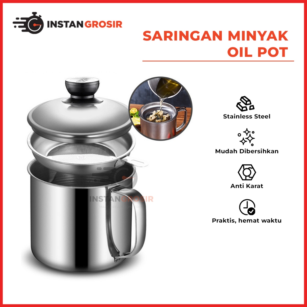 Jual Saringan minyak stainless oil filter pot peniris minyak jelantah ...