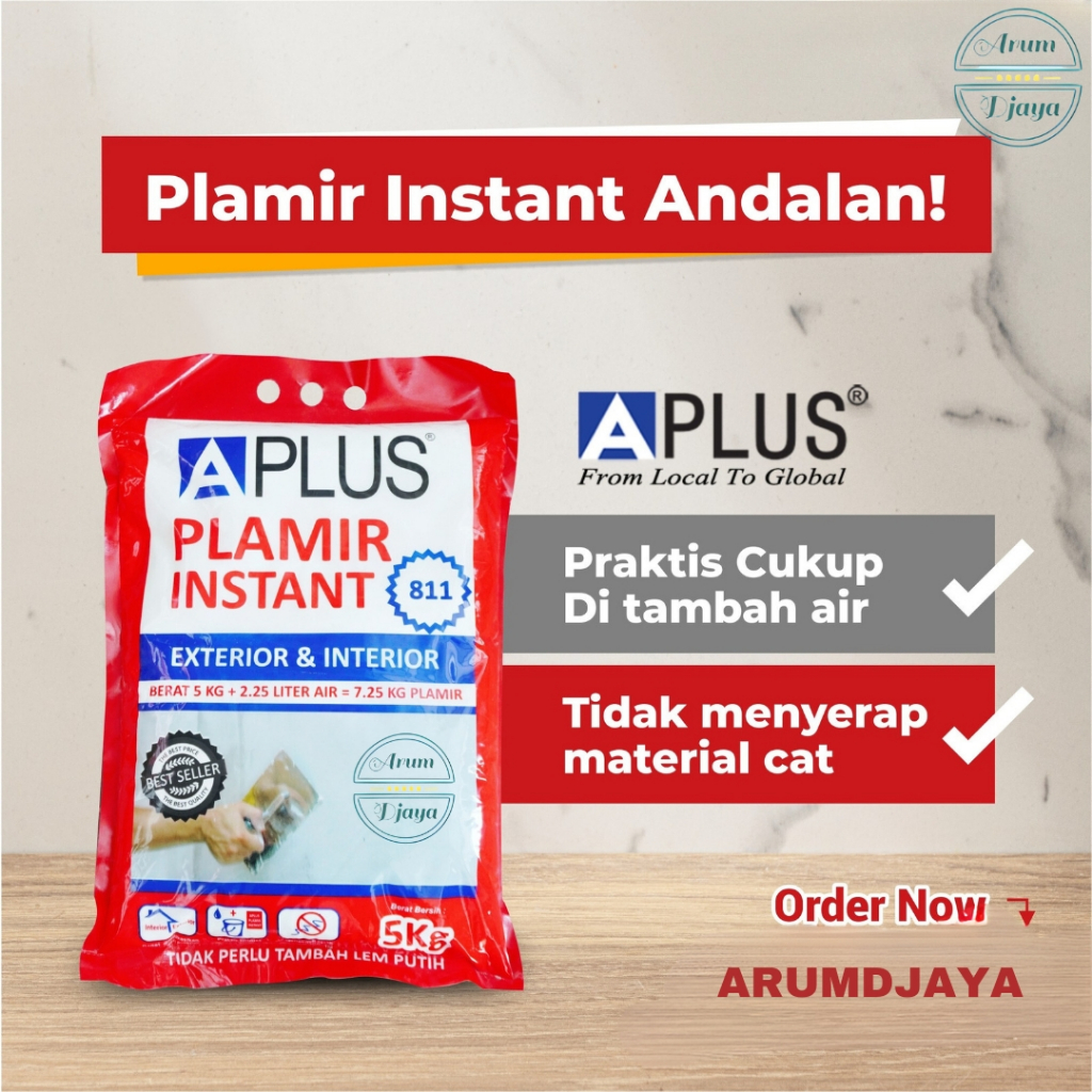 Jual Plamir Instant Aplus 811 Kemasan 5 KG A Plus Plamir Dinding Tembok Instan | Shopee Indonesia