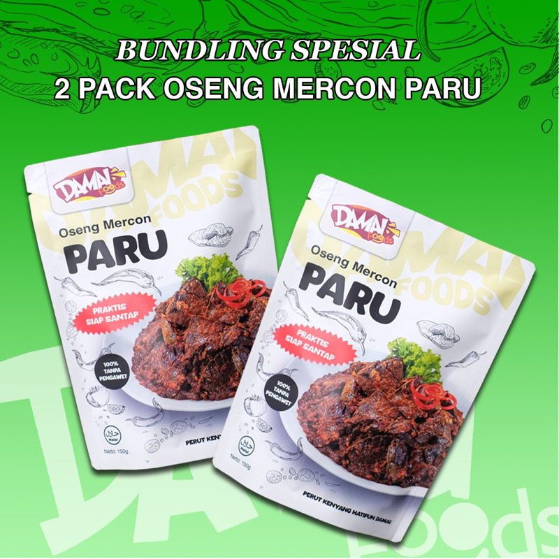 Jual Paket 2 Oseng Mercon Paru - Damai Foods | Shopee Indonesia