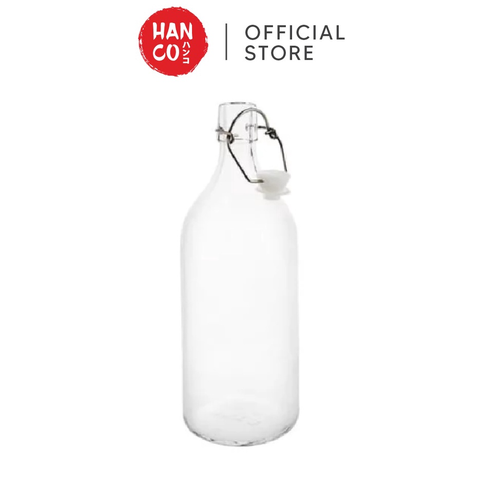 Jual Laris HANCO KORKEN Botol Pitcher Container Tertutup kaca bening 1 ...