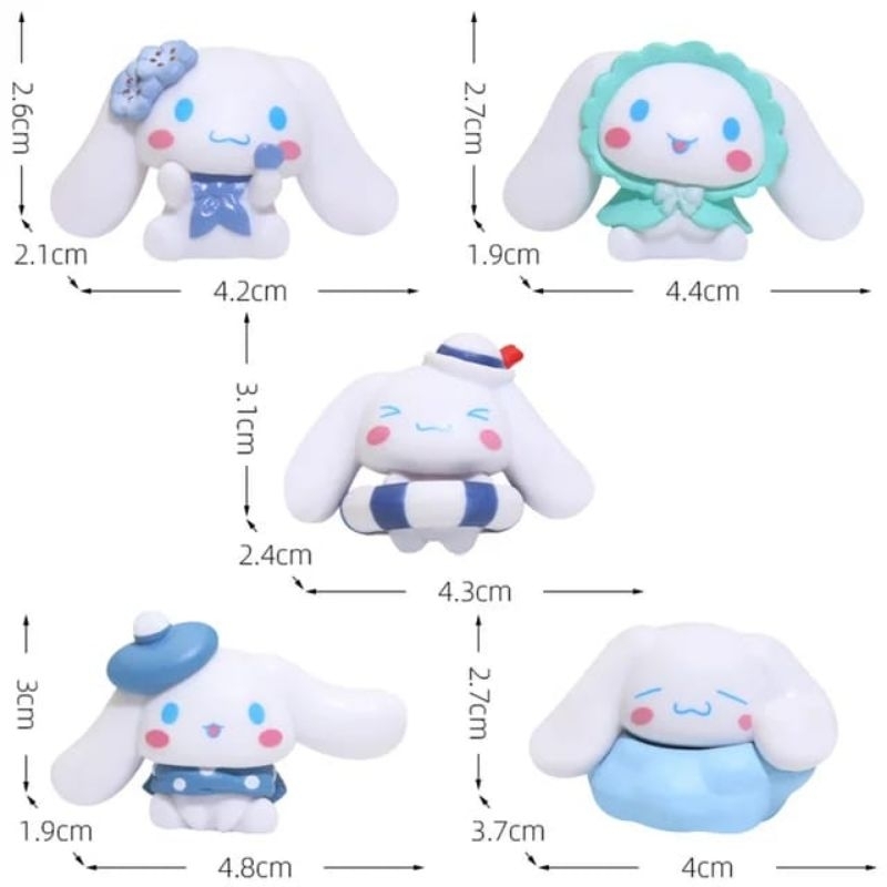 Jual 5 pcs Cake topper figure sanrio cinnamoroll set 5pcs / miniatur ...