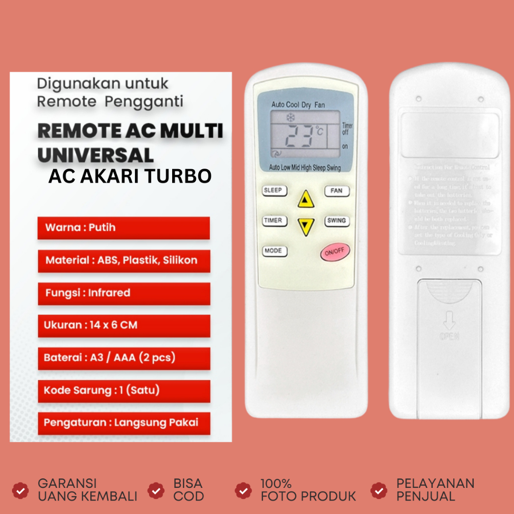 Jual REMOTE AC TCL / AKARI TURBO SPLIT INVERTER | Shopee Indonesia