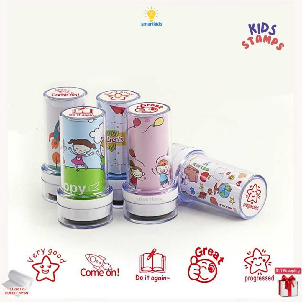 Jual Stempel Cap Warna Nilai Reward Checked Emoji Stamp Guru Anak ...