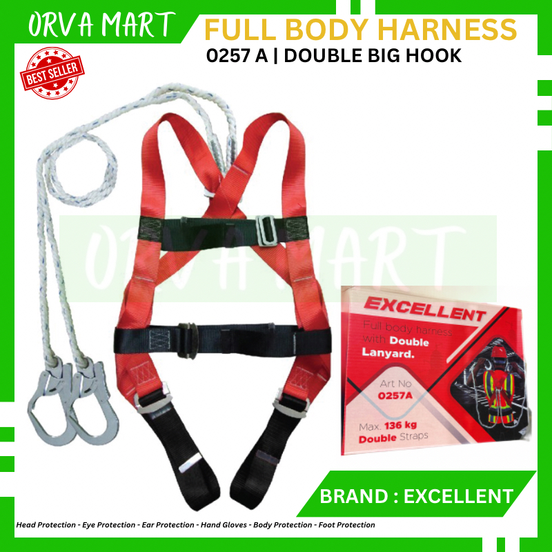 Jual Safety Harness / Full Body Harness Double Big Hook Excellent 0257A | Shopee Indonesia