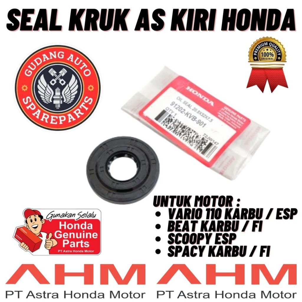 Jual Original AHM Seal As Kruk Kiri Honda Beat Vario Scoopy Spacy Oil Seal Crankshaft Kiri KVB ...