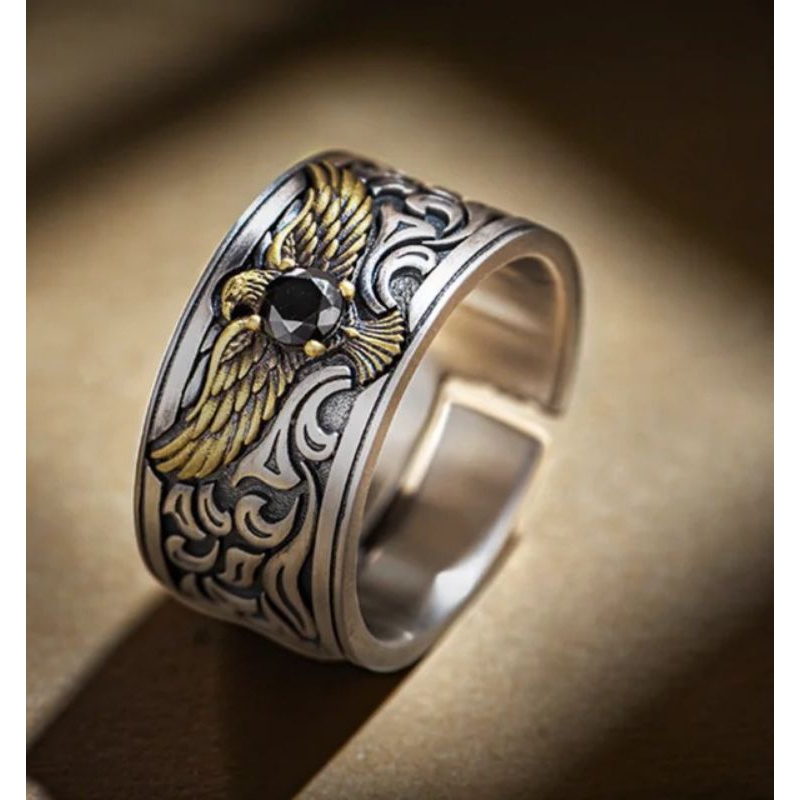 Jual Eagle Ring / Wing Cross Ring Adjustable / Cincin Vintage pria Mata ...