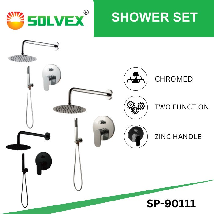 Jual SOLVEX Shower Set Wall Shower Tanam Stop Kran Panas Dingin SP-90111 | Shopee Indonesia