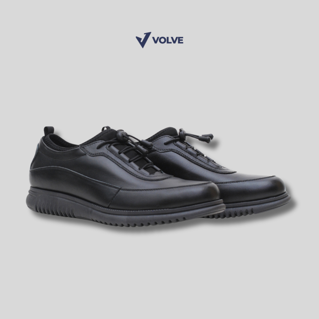 Jual VOLVE - Sepatu Kerja Pria Wave Leather Edition Black | Shopee ...