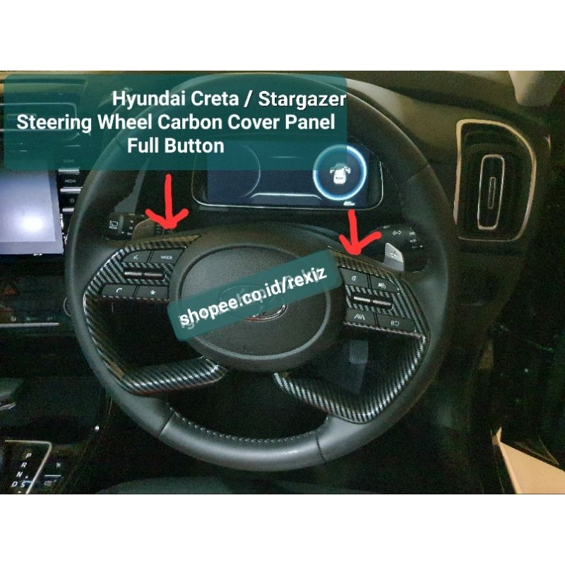 Jual Hyundai Creta Stargazer Steering Wheel Carbon Cover Panel Setir ...