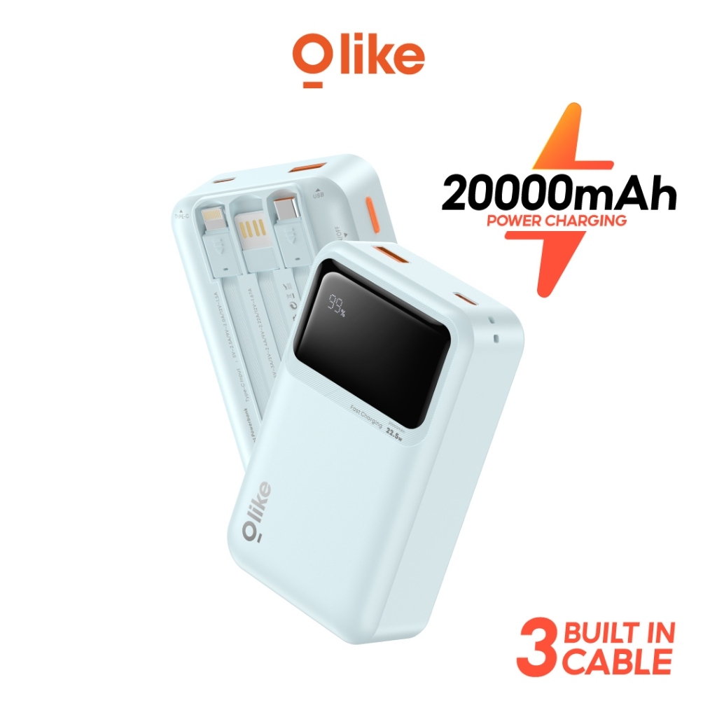 Jual Olike Power Bank P402 PowerBank 20000mAh 3 Built-in Cable 22.5W ...