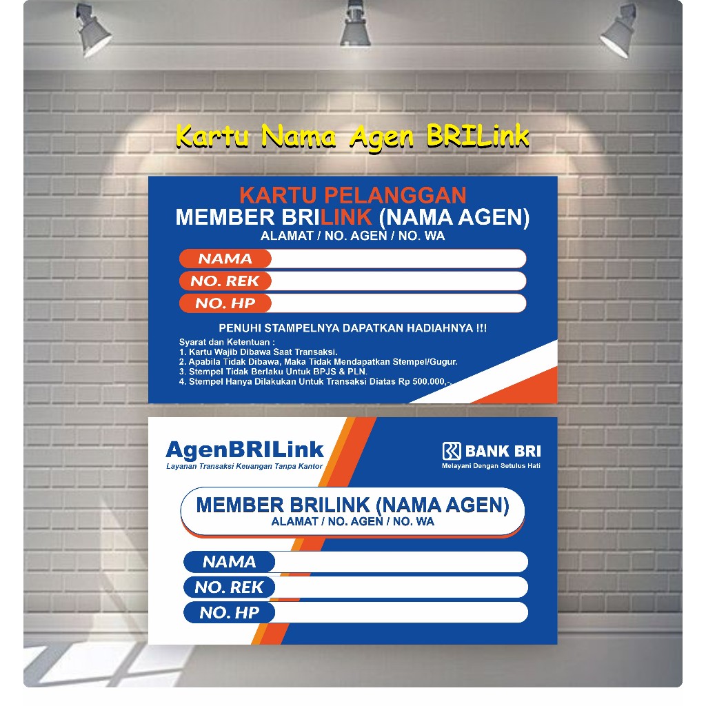 Jual Kartu Nama Member Agen BRILink | Kartu Pelanggan BRILink | Shopee ...